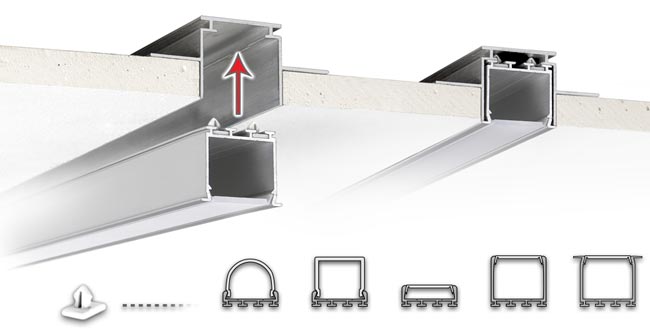 LED Extrusion Mounting Clips for Flush Mounting Drywall Extrusions