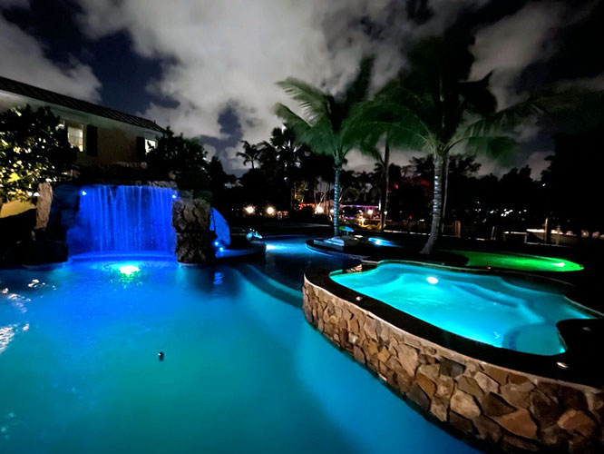 Customer LED Projects - Pool Grotto Lighing using Color Changing LED Lights