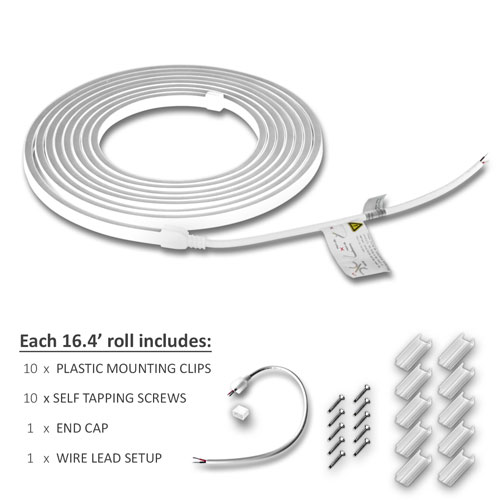 Flat Top Side Emitting 8mm LED Neon Flex, Warm White 24VDC - Ecolocity LED